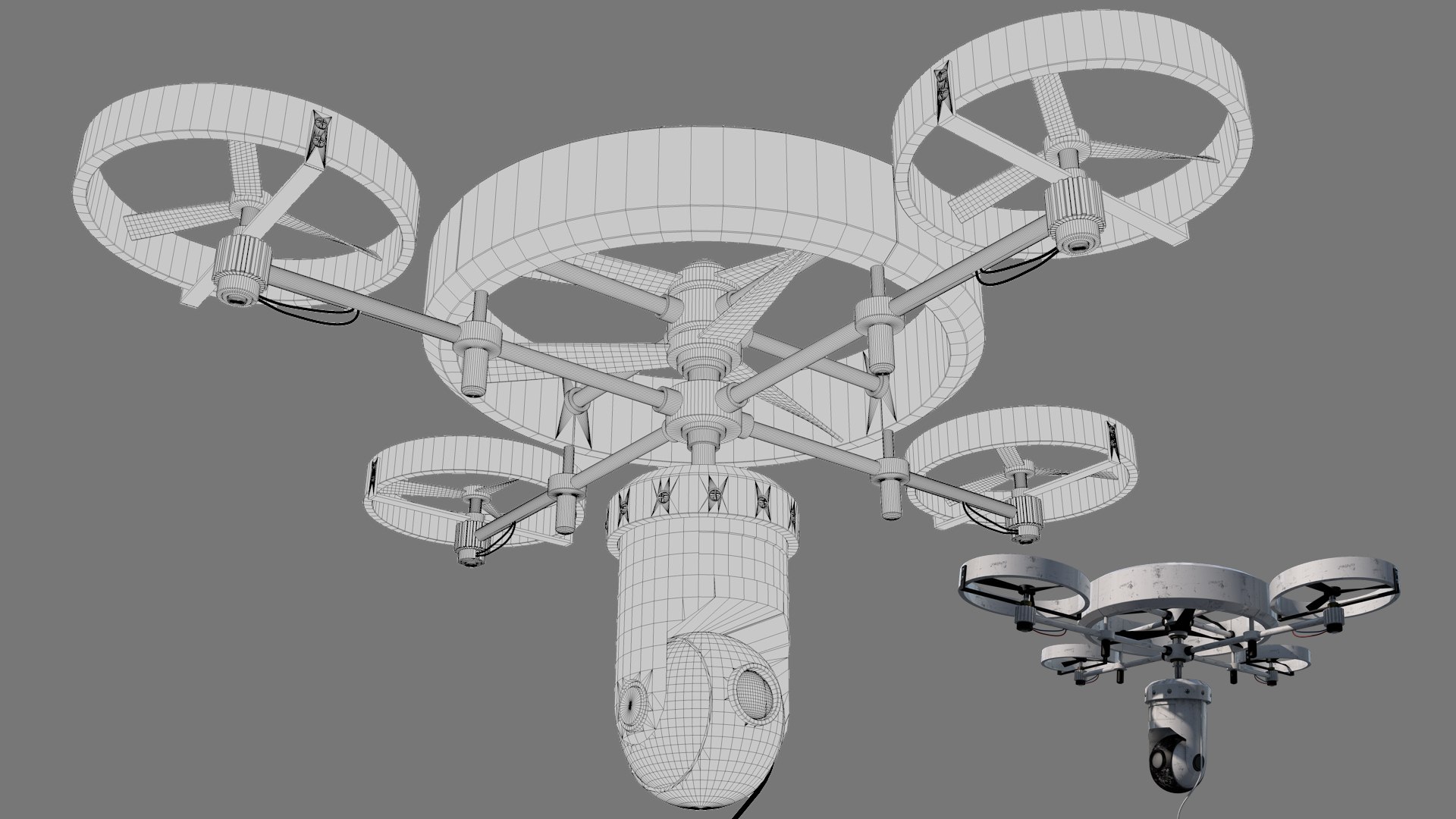 Modern Surveillance Drone 3d C4d