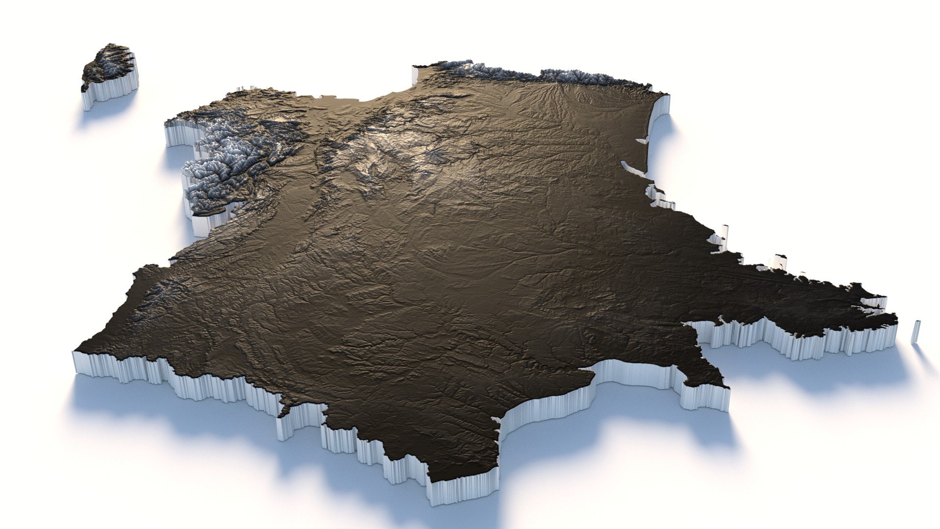 3D France Terrain Map Model - TurboSquid 2336039