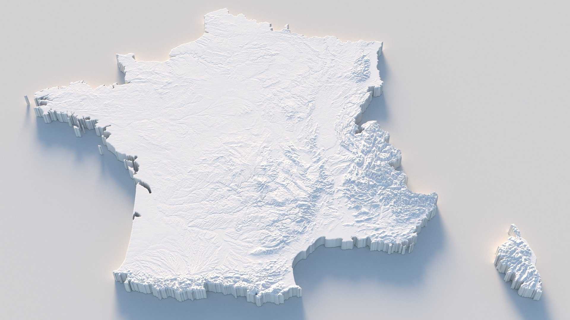 3D France Terrain Map Model - TurboSquid 2336039