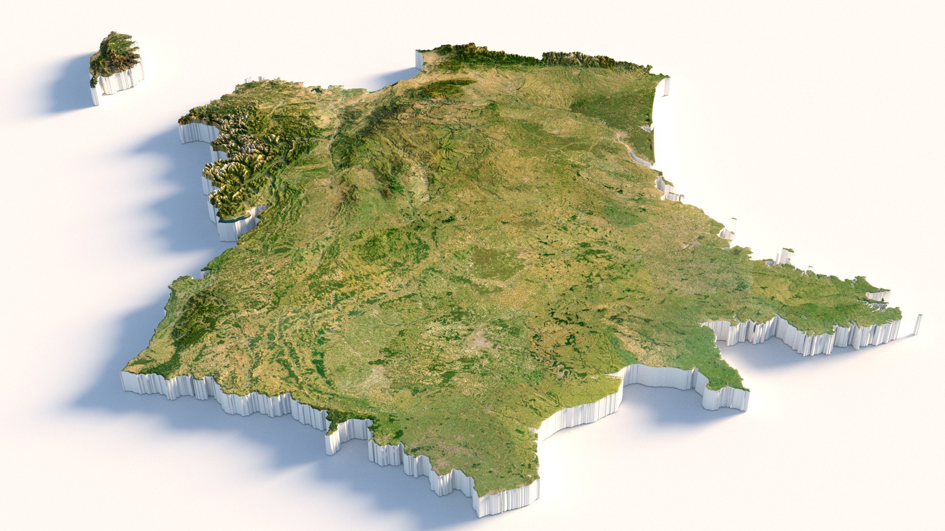 3D France Terrain Map Model - TurboSquid 2336039