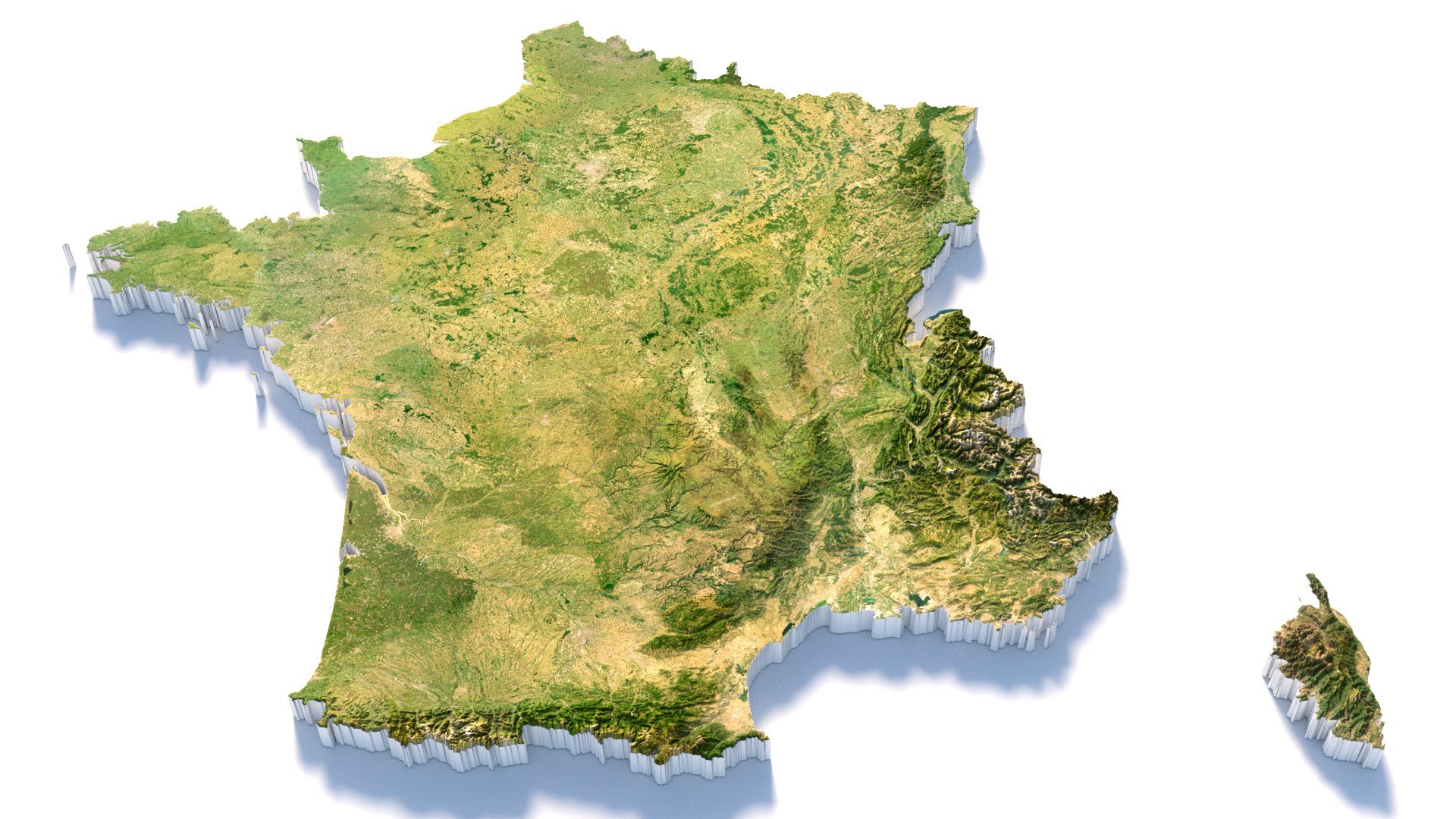 3D France Terrain Map Model - TurboSquid 2336039