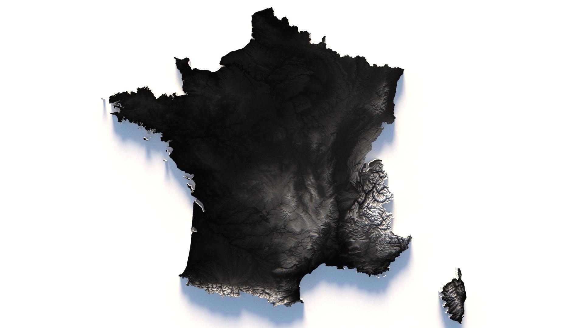 3D France Terrain Map Model - TurboSquid 2336039