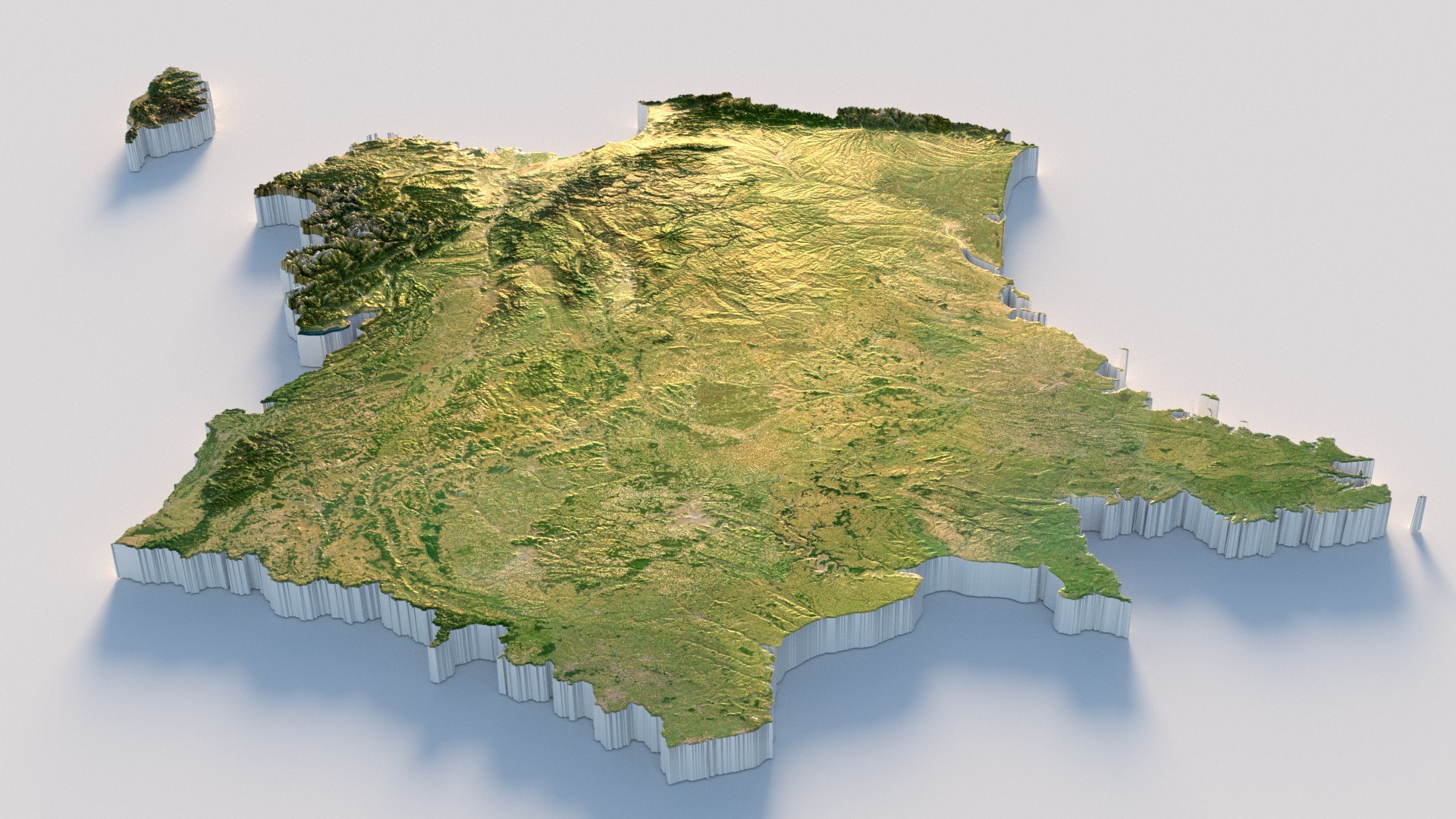 3D France Terrain Map Model - TurboSquid 2336039