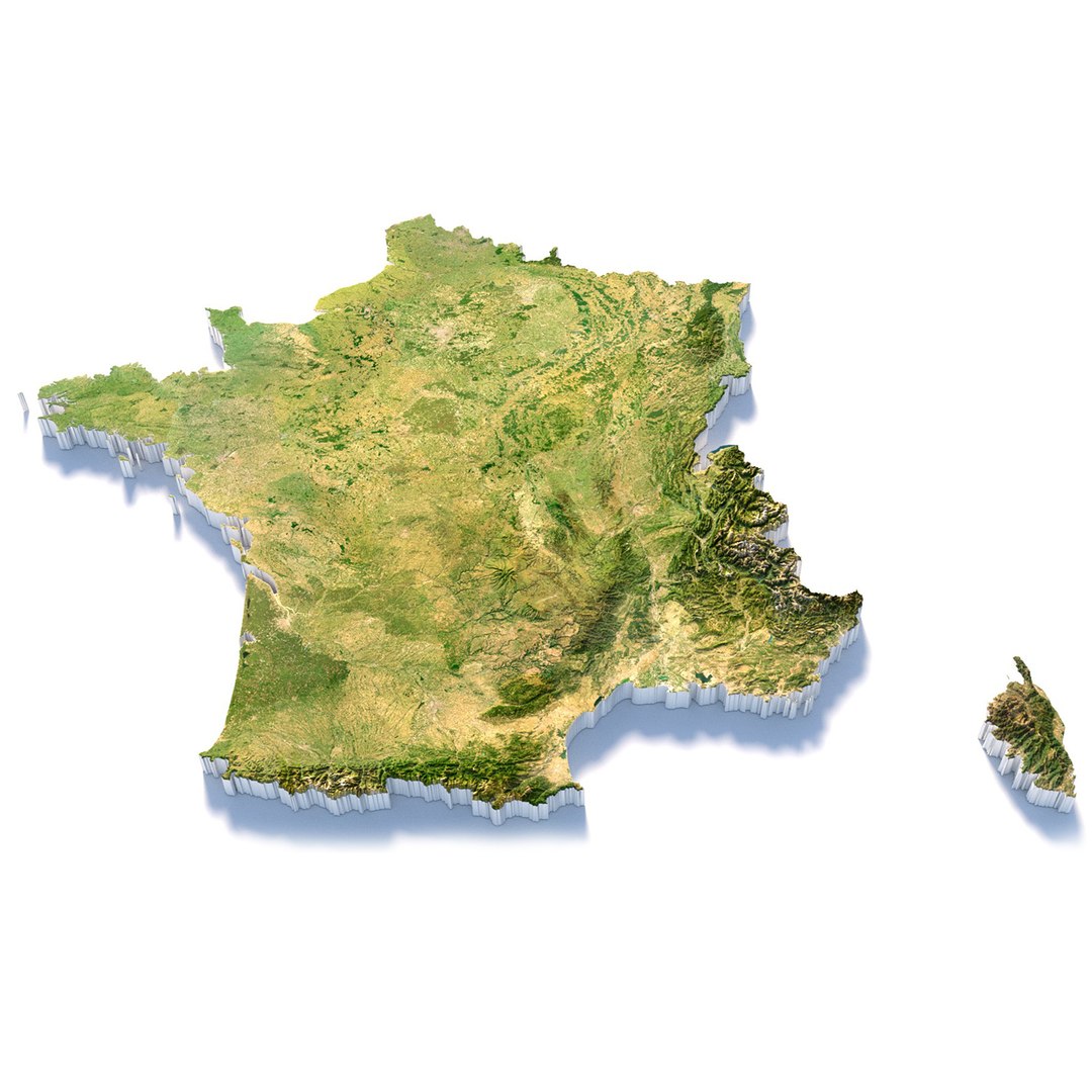 3D France Terrain Map Model - TurboSquid 2336039