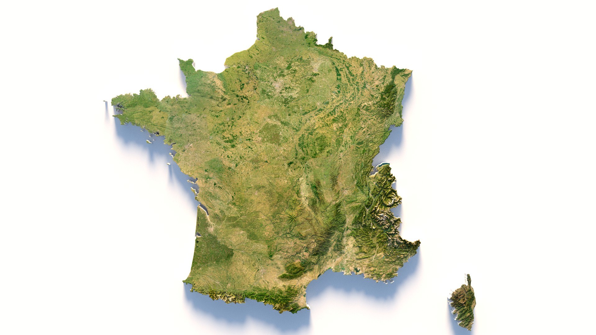 3D France Terrain Map Model - TurboSquid 2336039