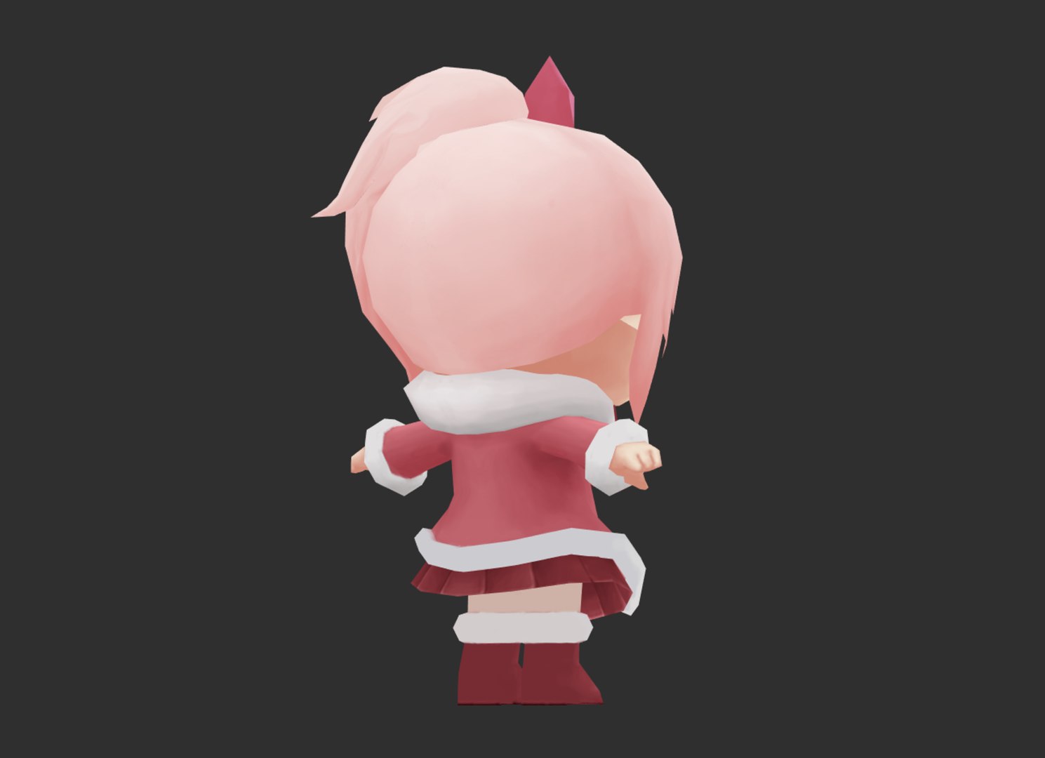 3D model Cute Girl Hand-Painted Low-Poly 3D Game Assets model ...