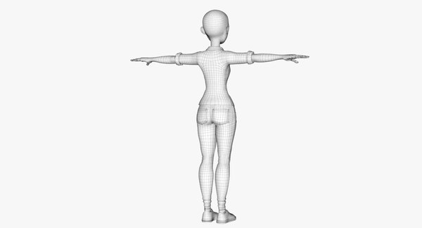 grace cartoon girl woman female 3d model