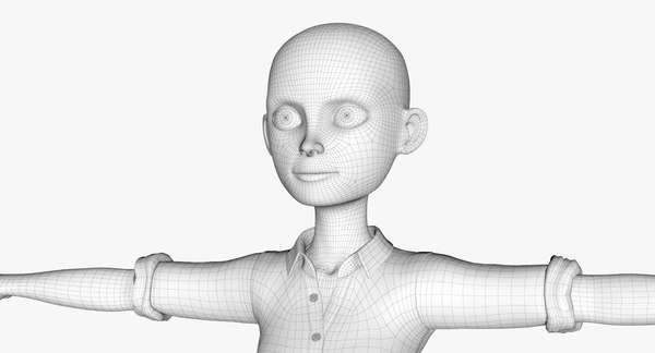 grace cartoon girl woman female 3d model