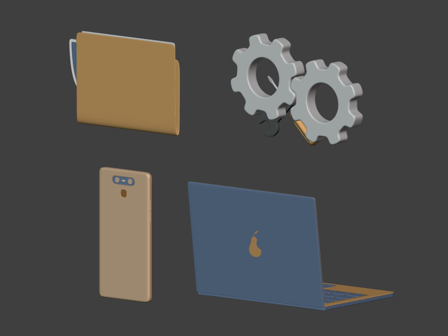 Cartoon Laptop 3D Model - TurboSquid 1574669