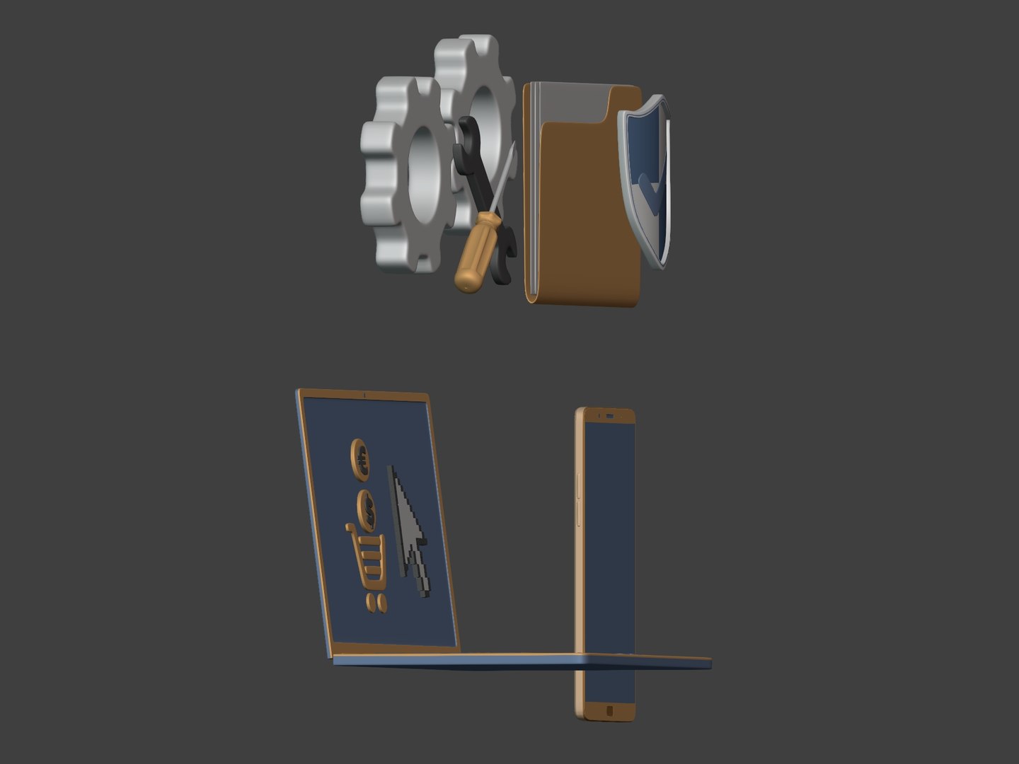 Cartoon Laptop 3D Model - TurboSquid 1574669