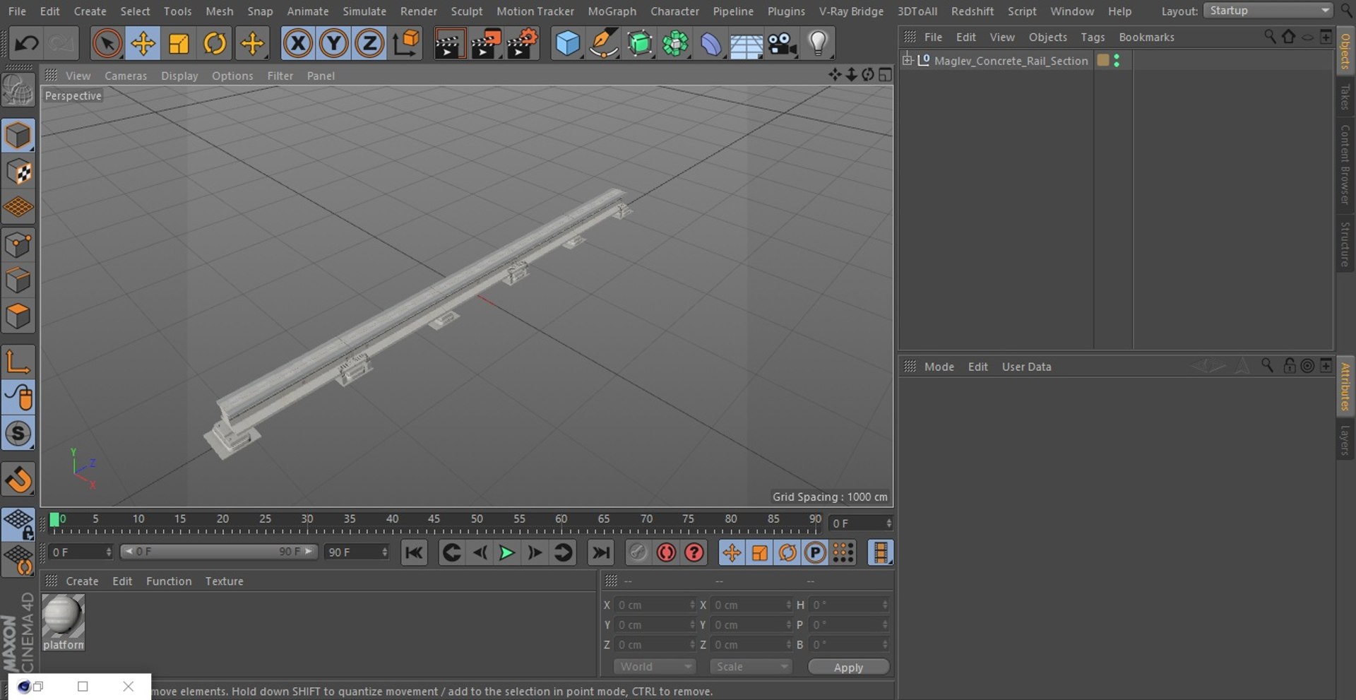 Maglev Concrete Rail Section model - TurboSquid 2080757