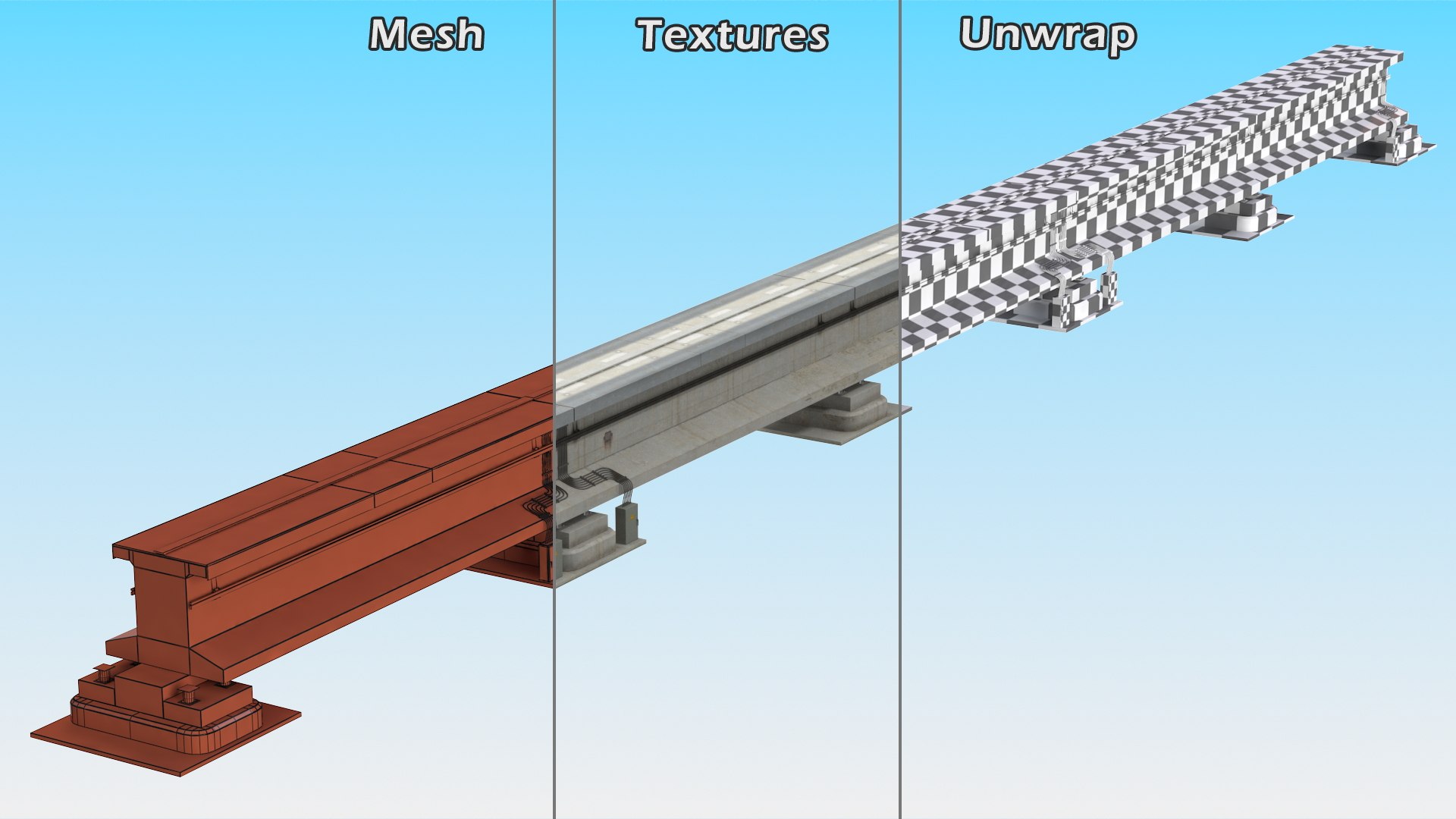 Maglev Concrete Rail Section model - TurboSquid 2080757