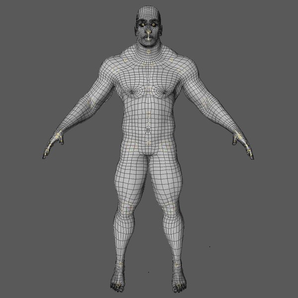 3d realistic african man rigged model