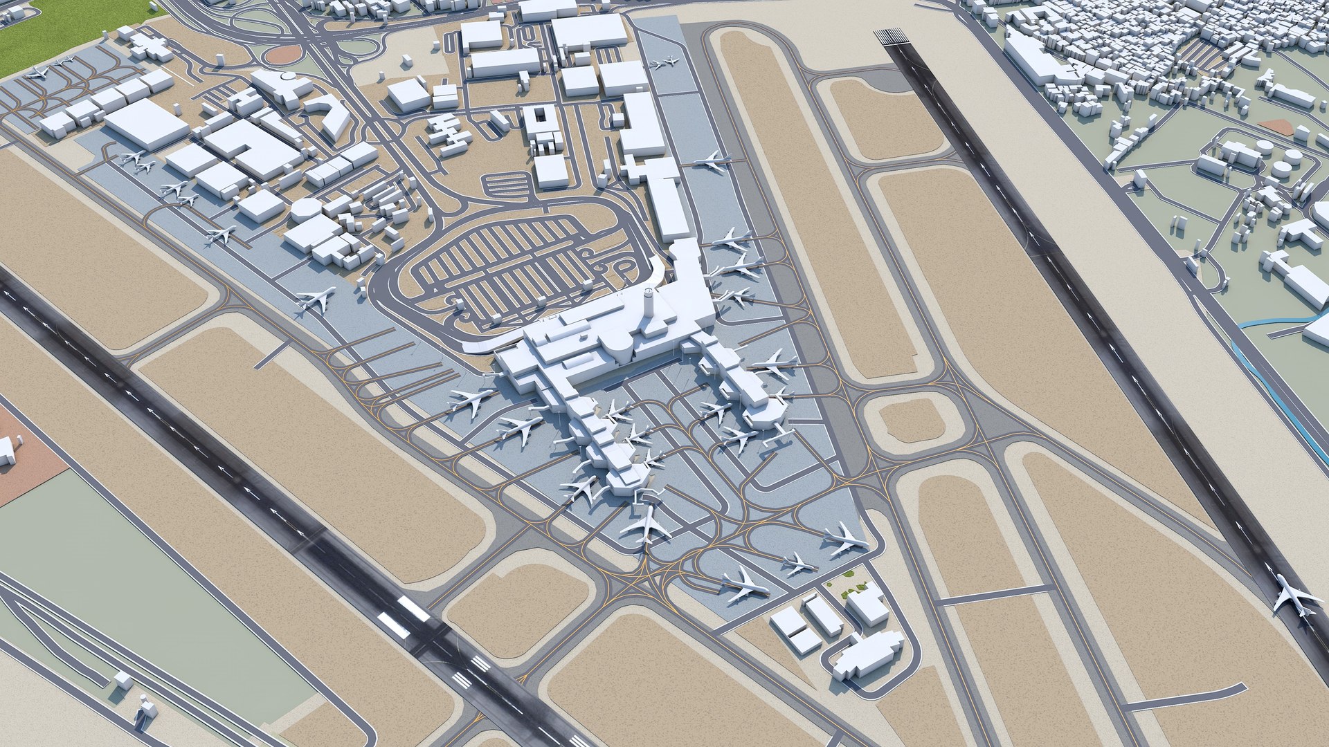 3D Beirut Rafic Hariri Airport Model - TurboSquid 2005110