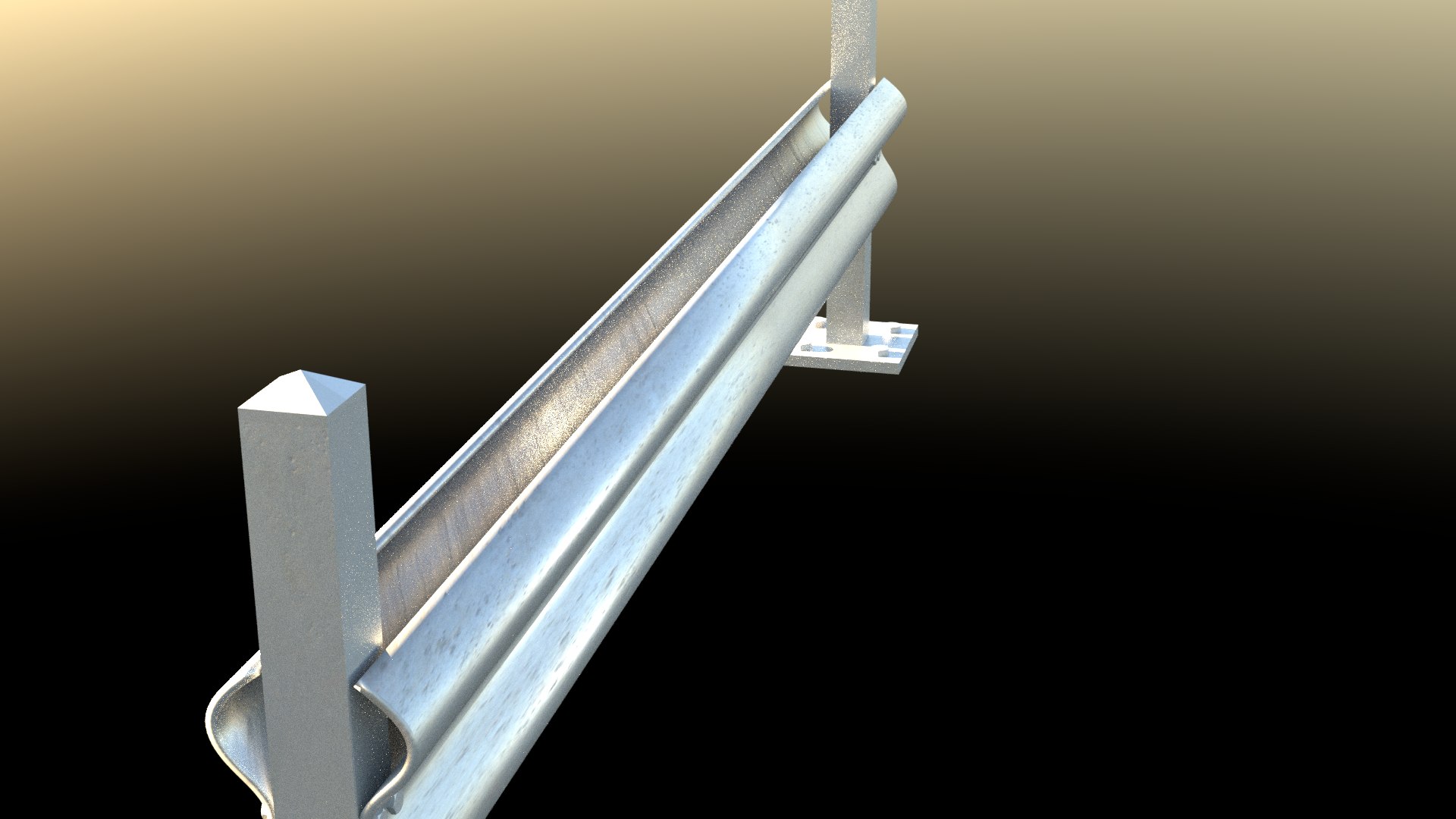 3D Road Safety Barrier Guard Rail 3D Model - TurboSquid 2160795