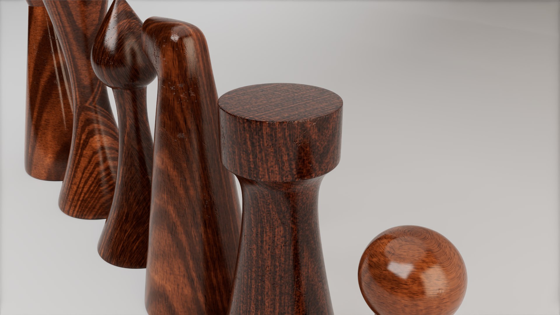 3D Antique Abstract Chess Set - TurboSquid 2130814