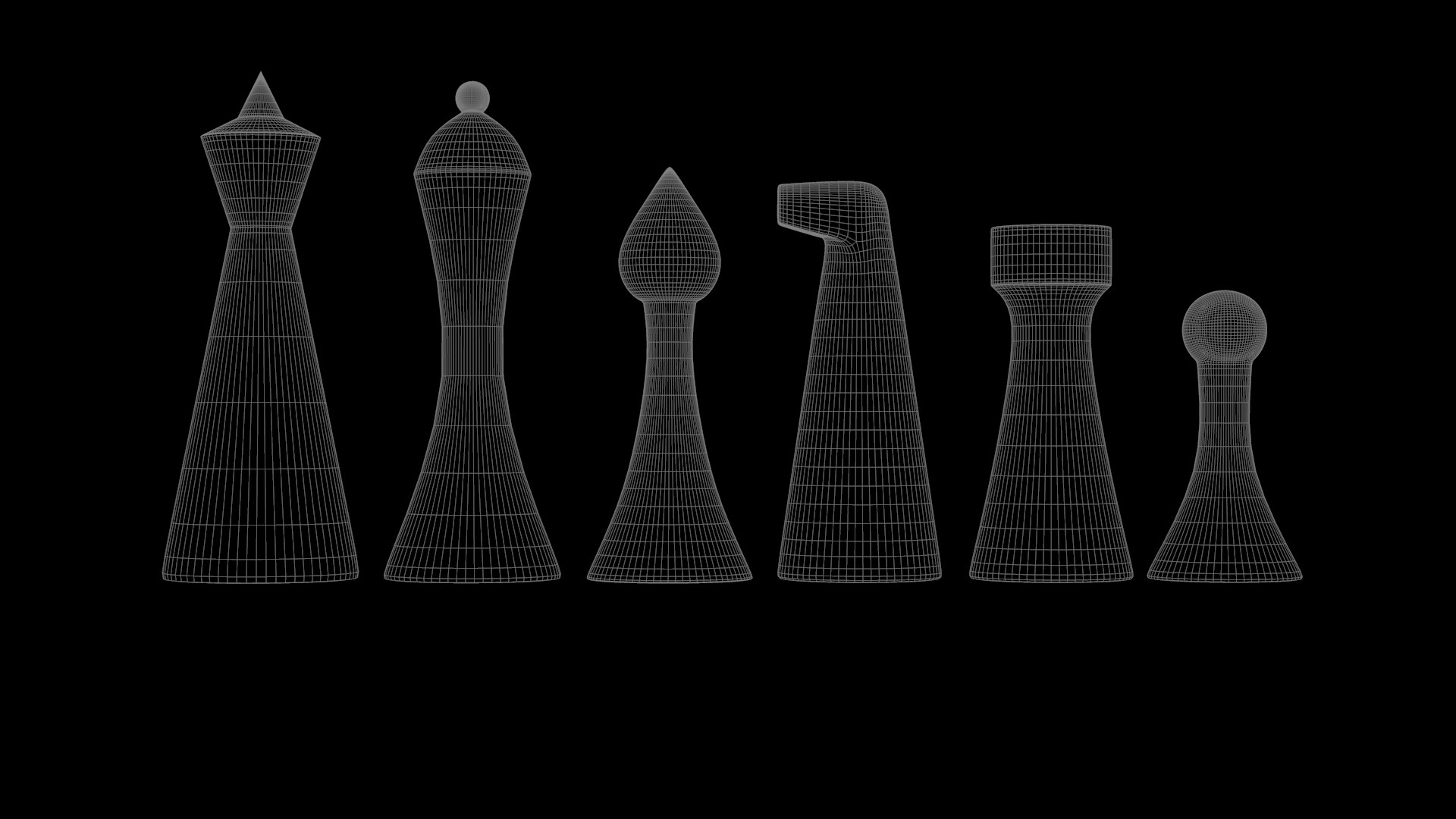 3D Antique Abstract Chess Set - TurboSquid 2130814
