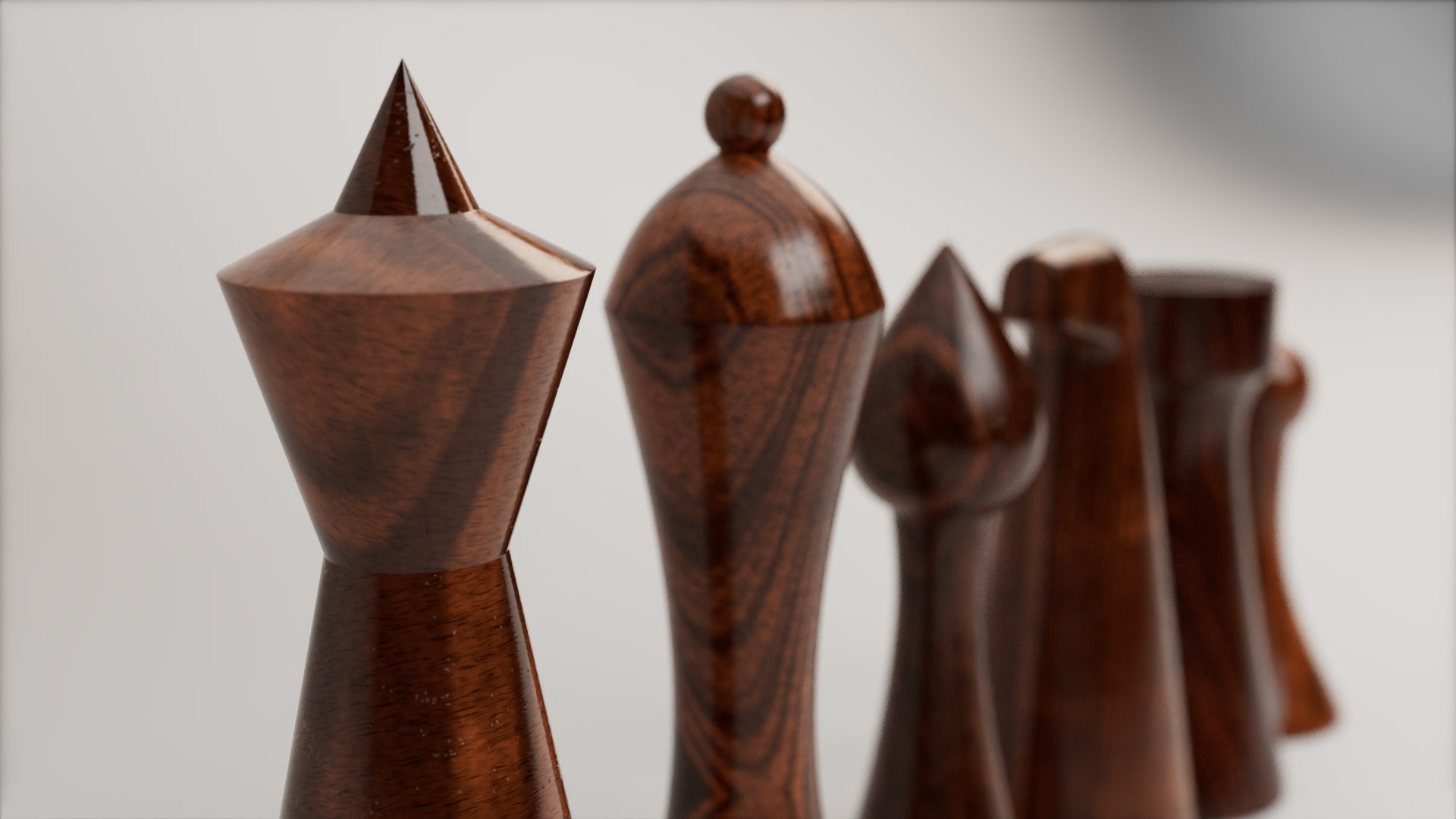 3D Antique Abstract Chess Set - TurboSquid 2130814