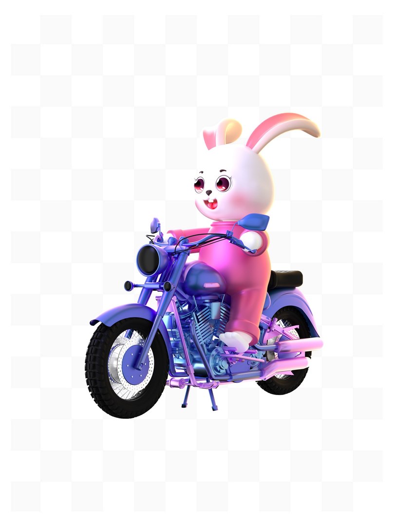 C4d motorcycle riding rabbit 3D model - TurboSquid 2052066