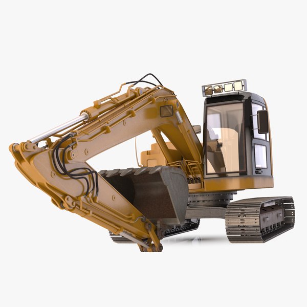 3d rigged excavator model
