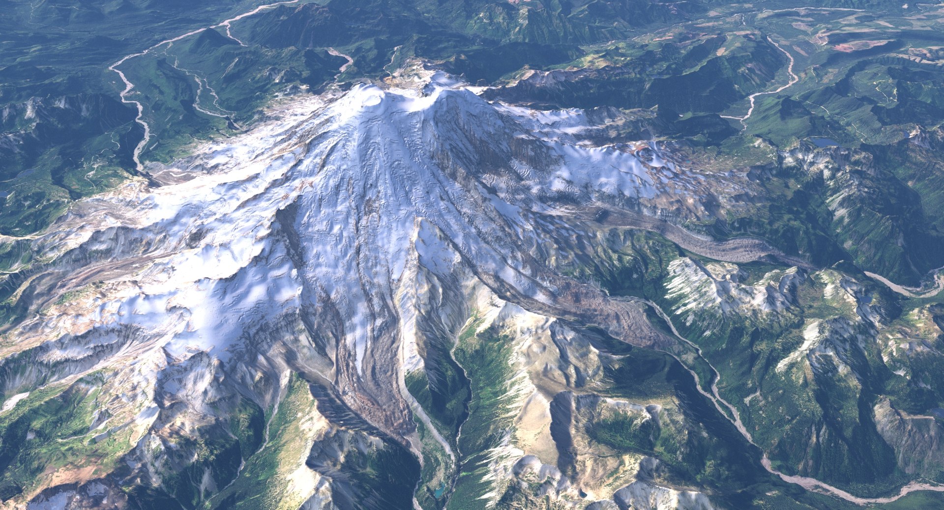 Large Scale Terrain - Mount Rainier Model - TurboSquid 2219310