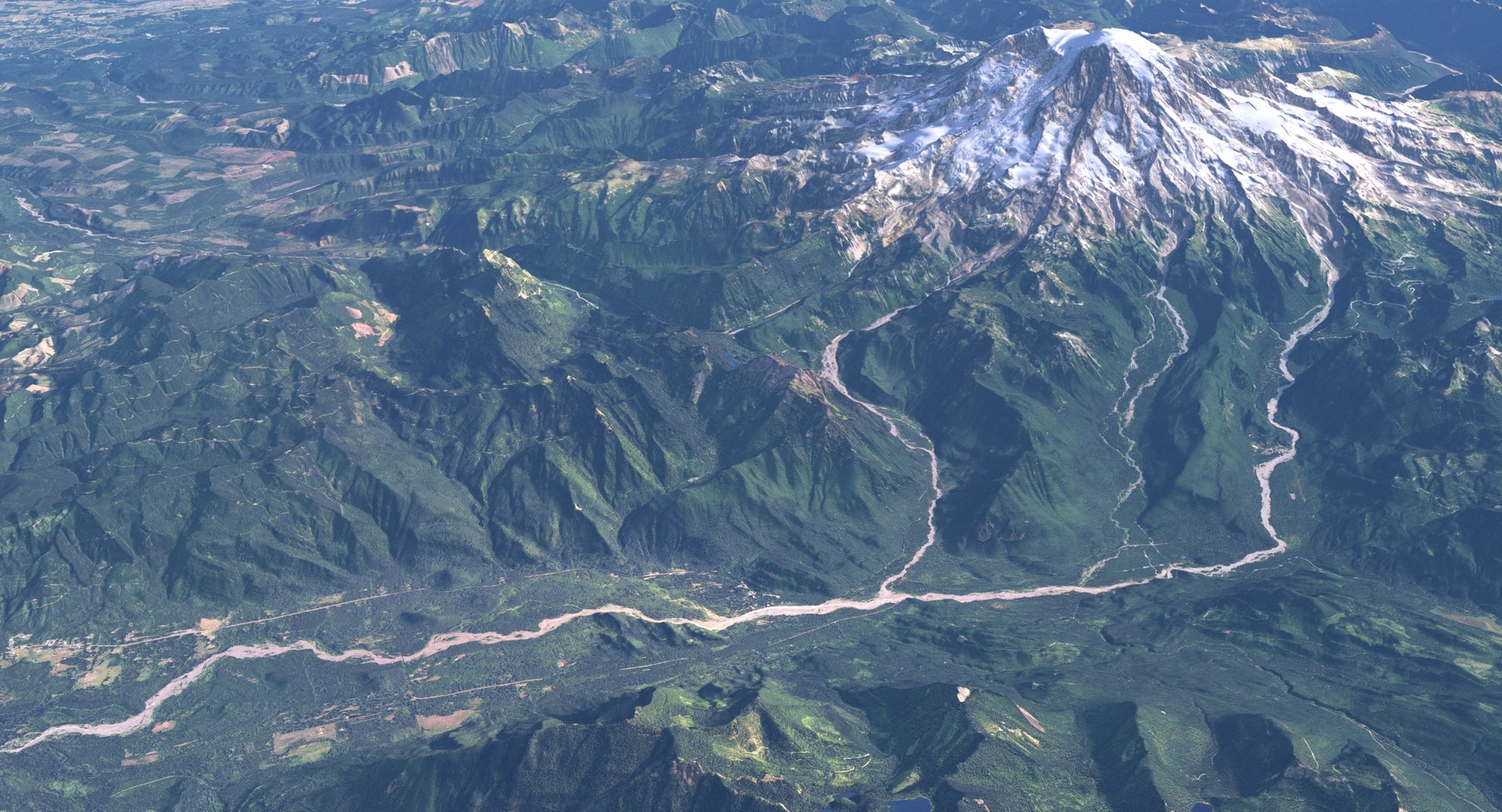 Large Scale Terrain - Mount Rainier Model - TurboSquid 2219310