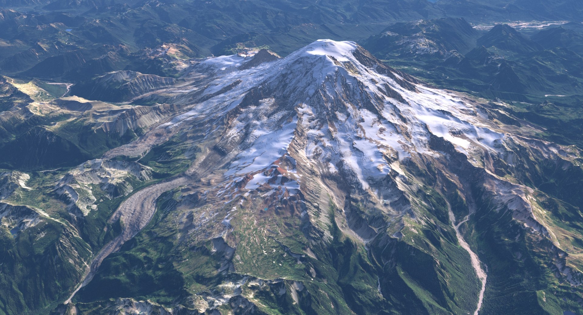 Large Scale Terrain - Mount Rainier Model - TurboSquid 2219310