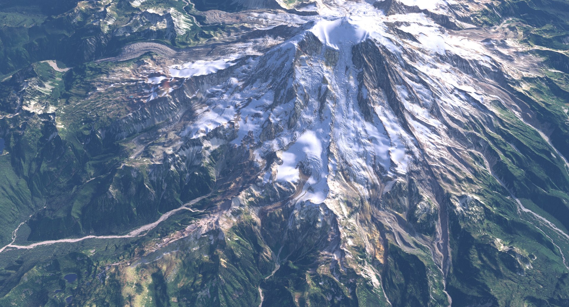 Large Scale Terrain - Mount Rainier Model - TurboSquid 2219310