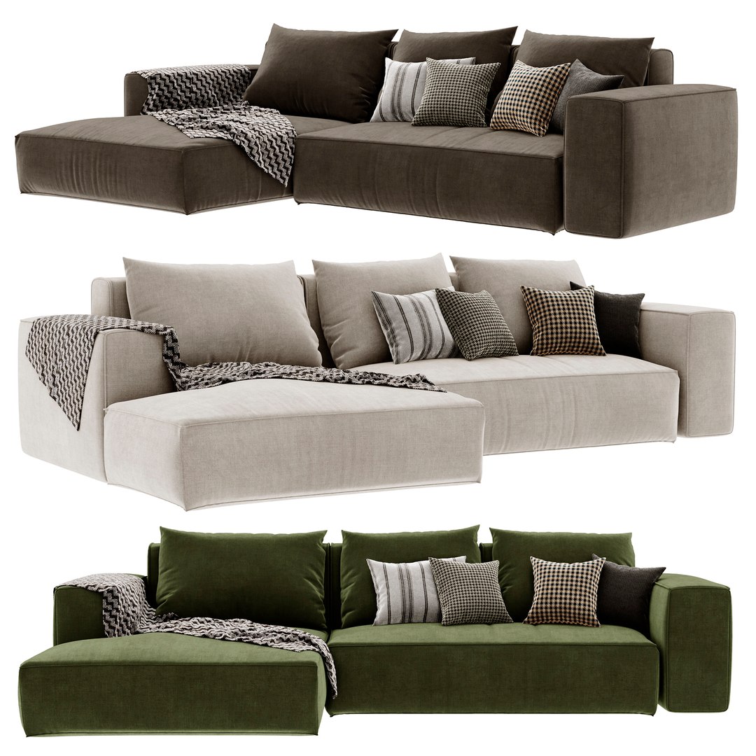 3D Jesse Daniel Chaise Longue Sofa Model - TurboSquid 2038802