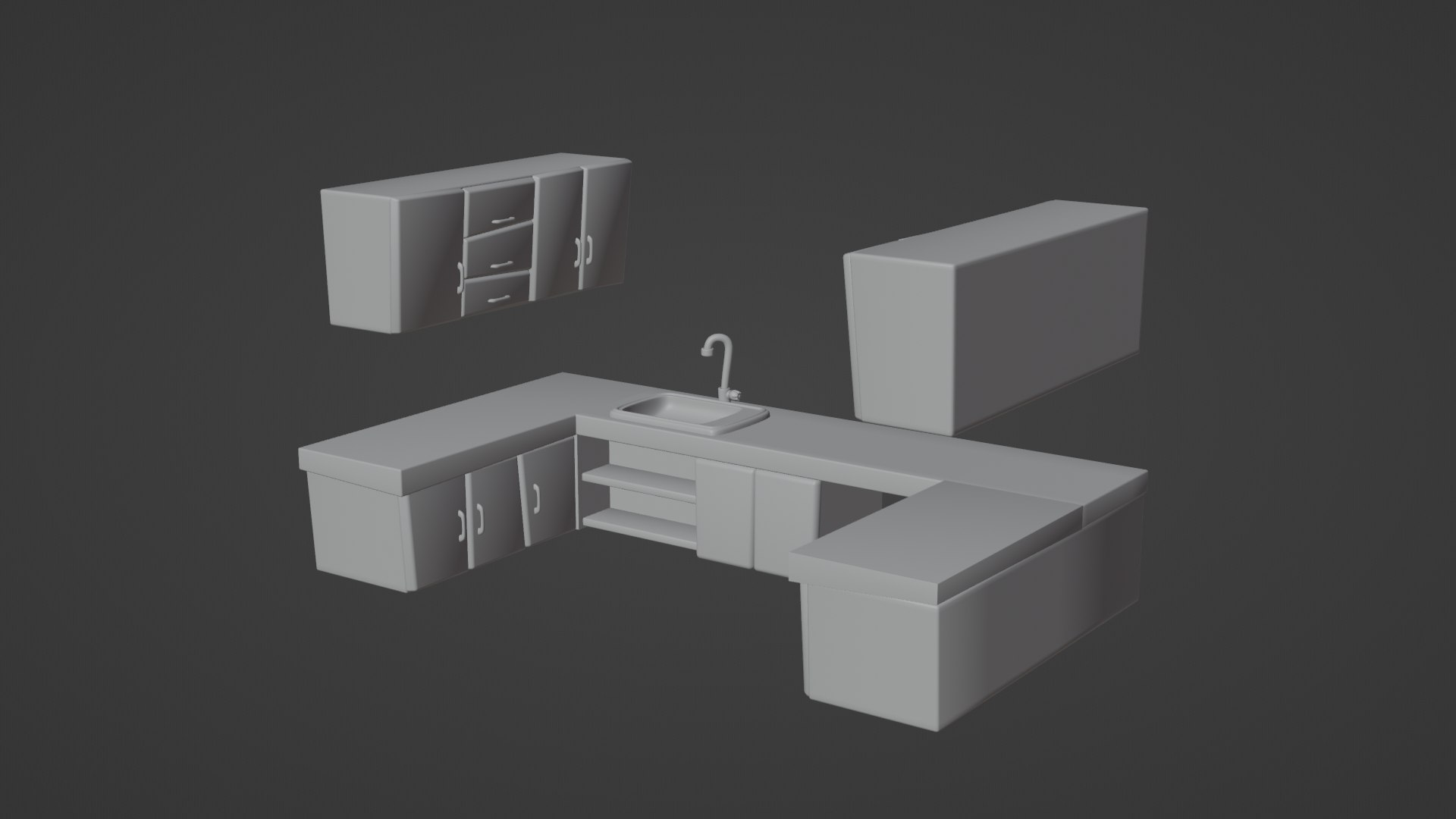 3D Kitchen Cabinets 3D Model - TurboSquid 2313972