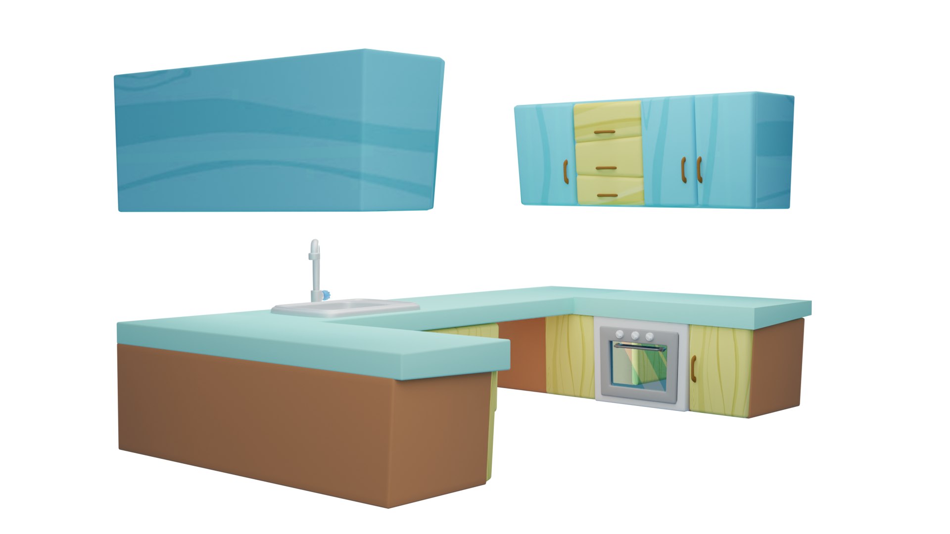 3D Kitchen Cabinets 3D Model - TurboSquid 2313972
