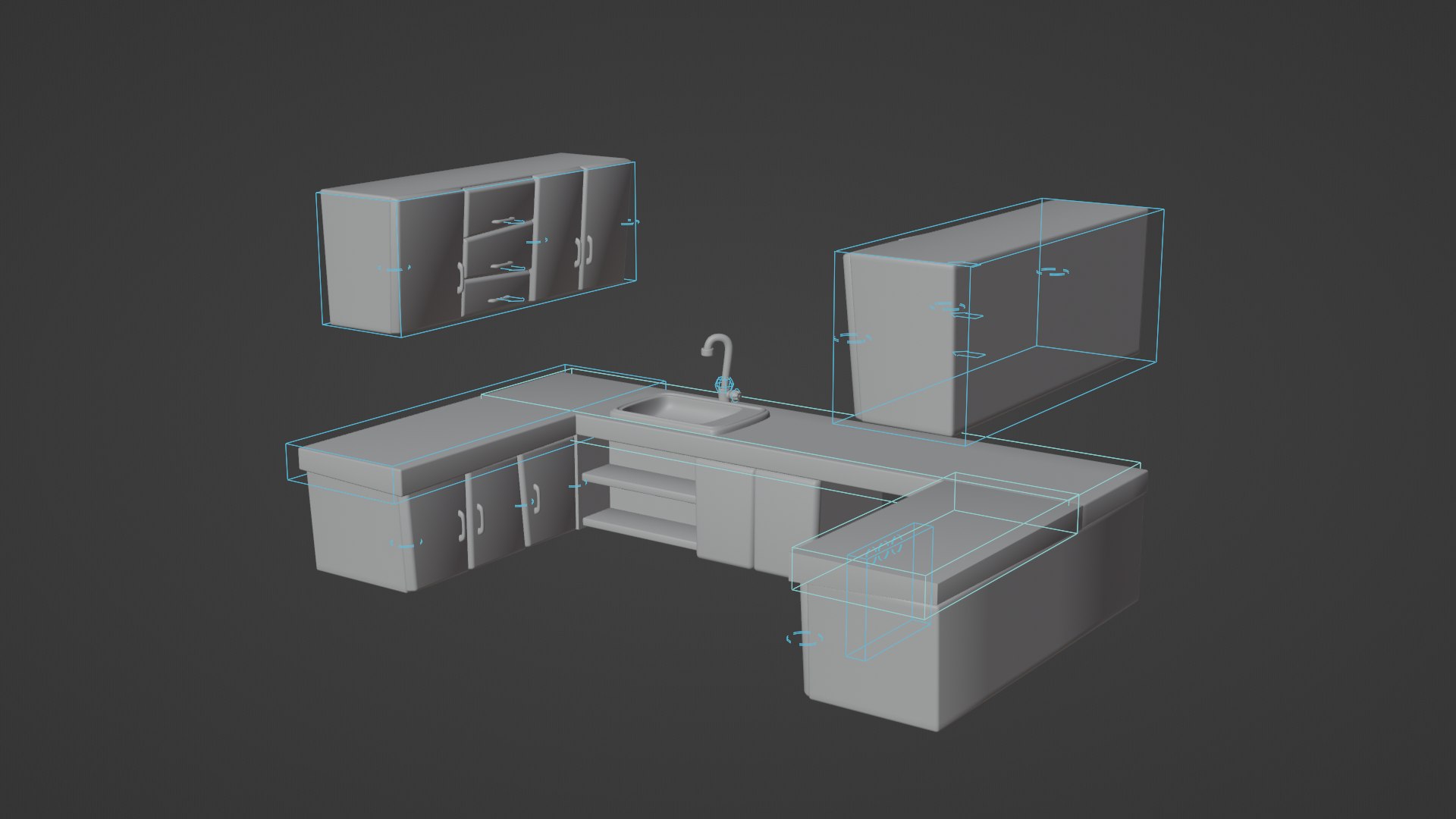 3D Kitchen Cabinets 3D Model - TurboSquid 2313972