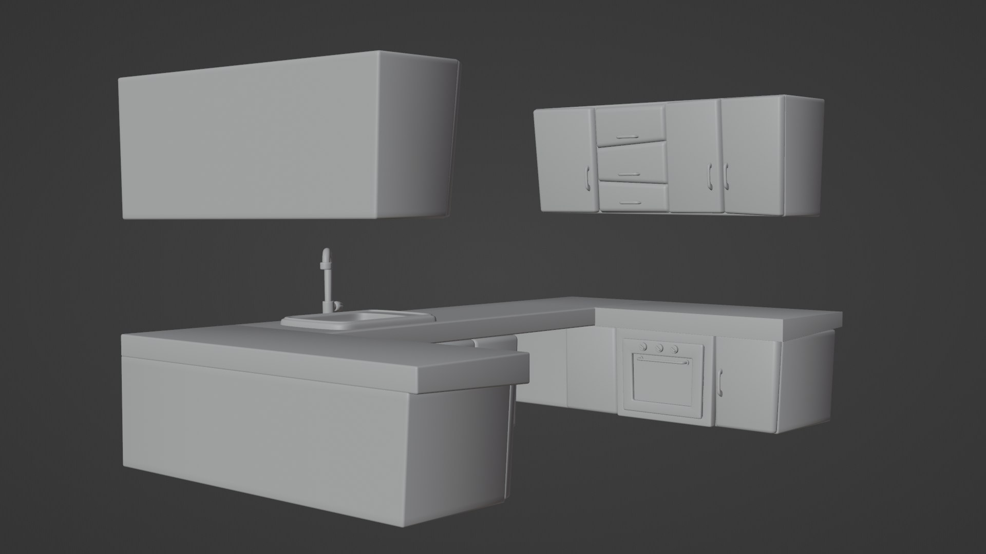 3D Kitchen Cabinets 3D Model - TurboSquid 2313972