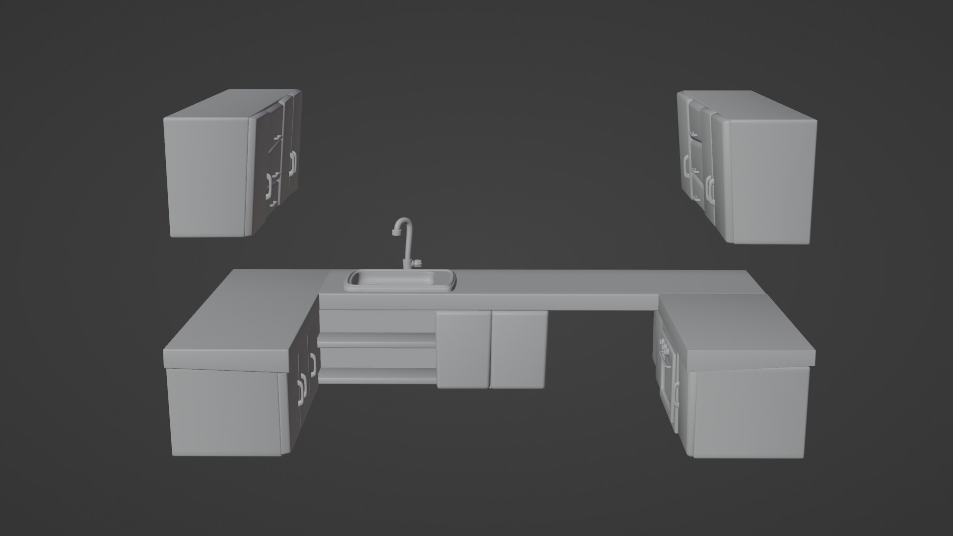 3D Kitchen Cabinets 3D Model - TurboSquid 2313972