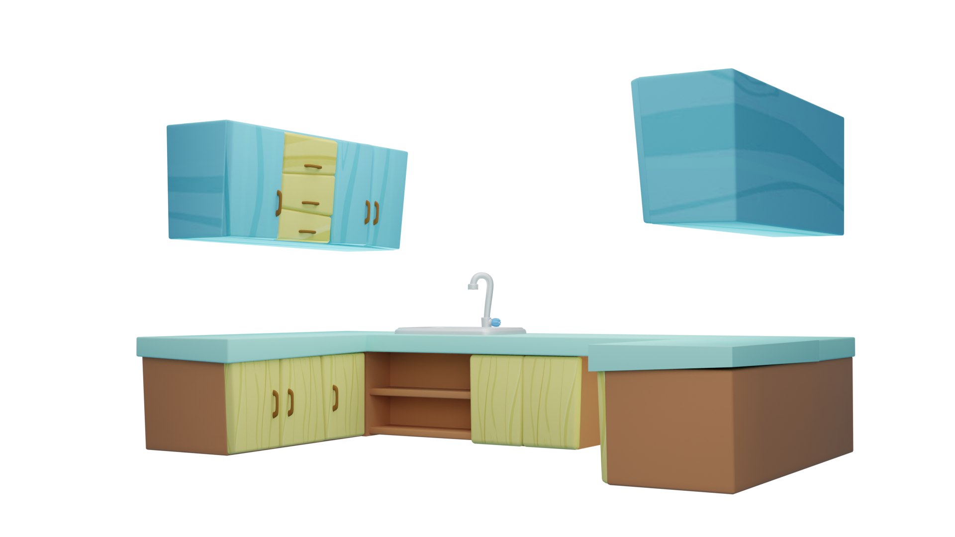 3D Kitchen Cabinets 3D Model - TurboSquid 2313972