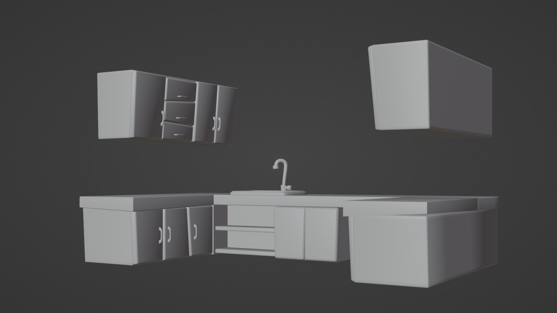 3D Kitchen Cabinets 3D Model - TurboSquid 2313972