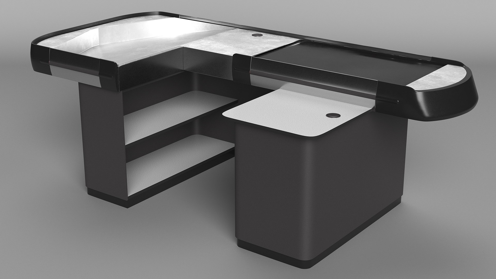 Retail Checkout Counters Set Grey 3D model - TurboSquid 2178334