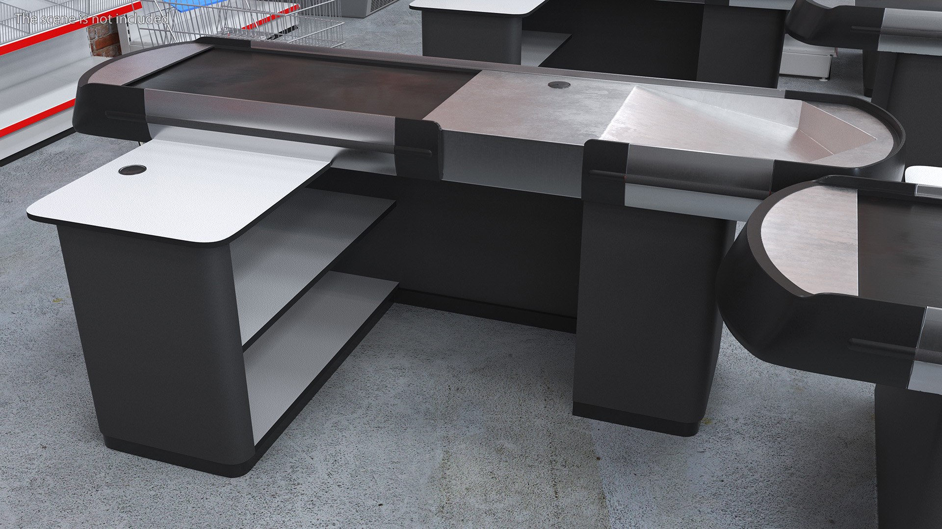 Retail Checkout Counters Set Grey 3D model - TurboSquid 2178334