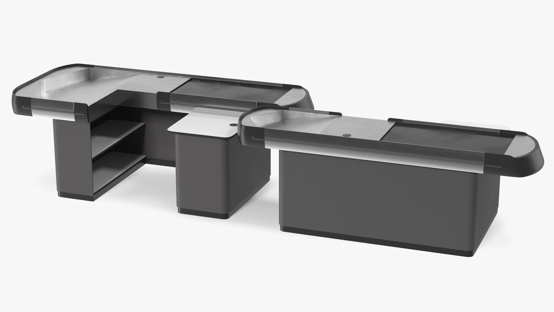 Retail Checkout Counters Set Grey 3D model - TurboSquid 2178334