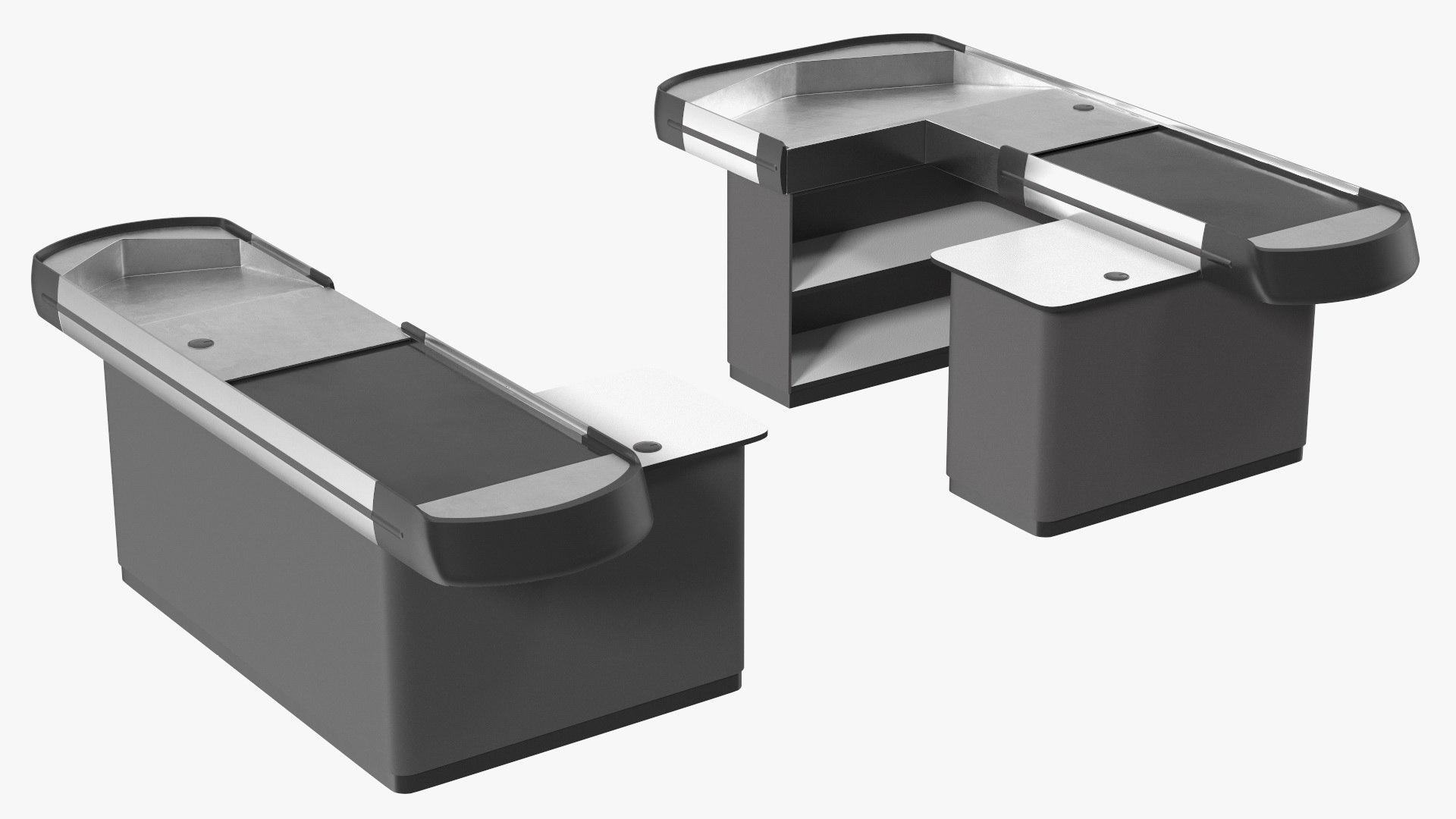 Retail Checkout Counters Set Grey 3D model - TurboSquid 2178334