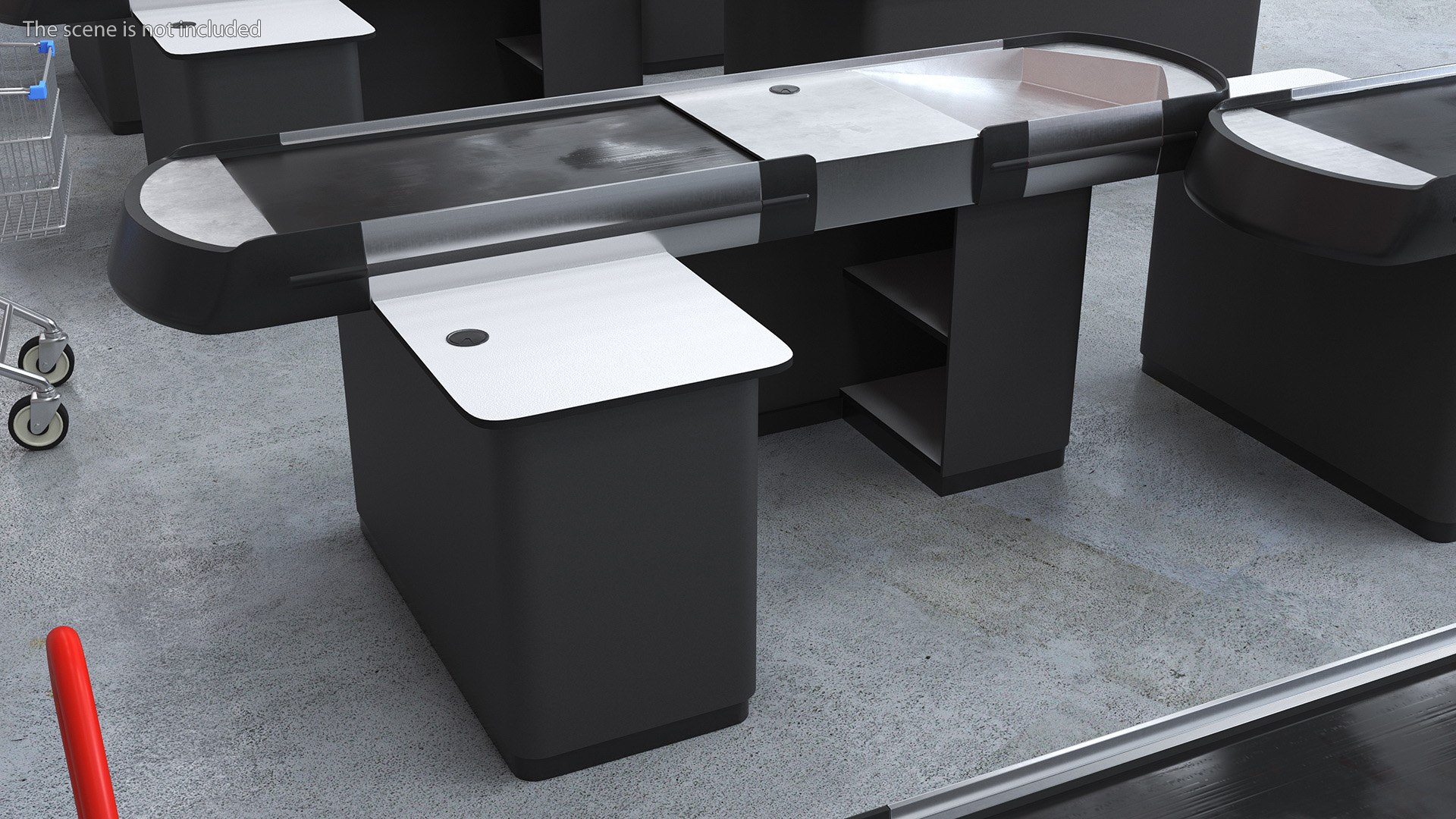 Retail Checkout Counters Set Grey 3D model - TurboSquid 2178334
