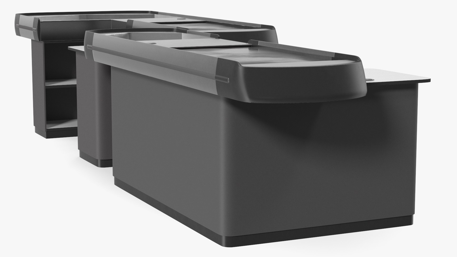 Retail Checkout Counters Set Grey 3D model - TurboSquid 2178334