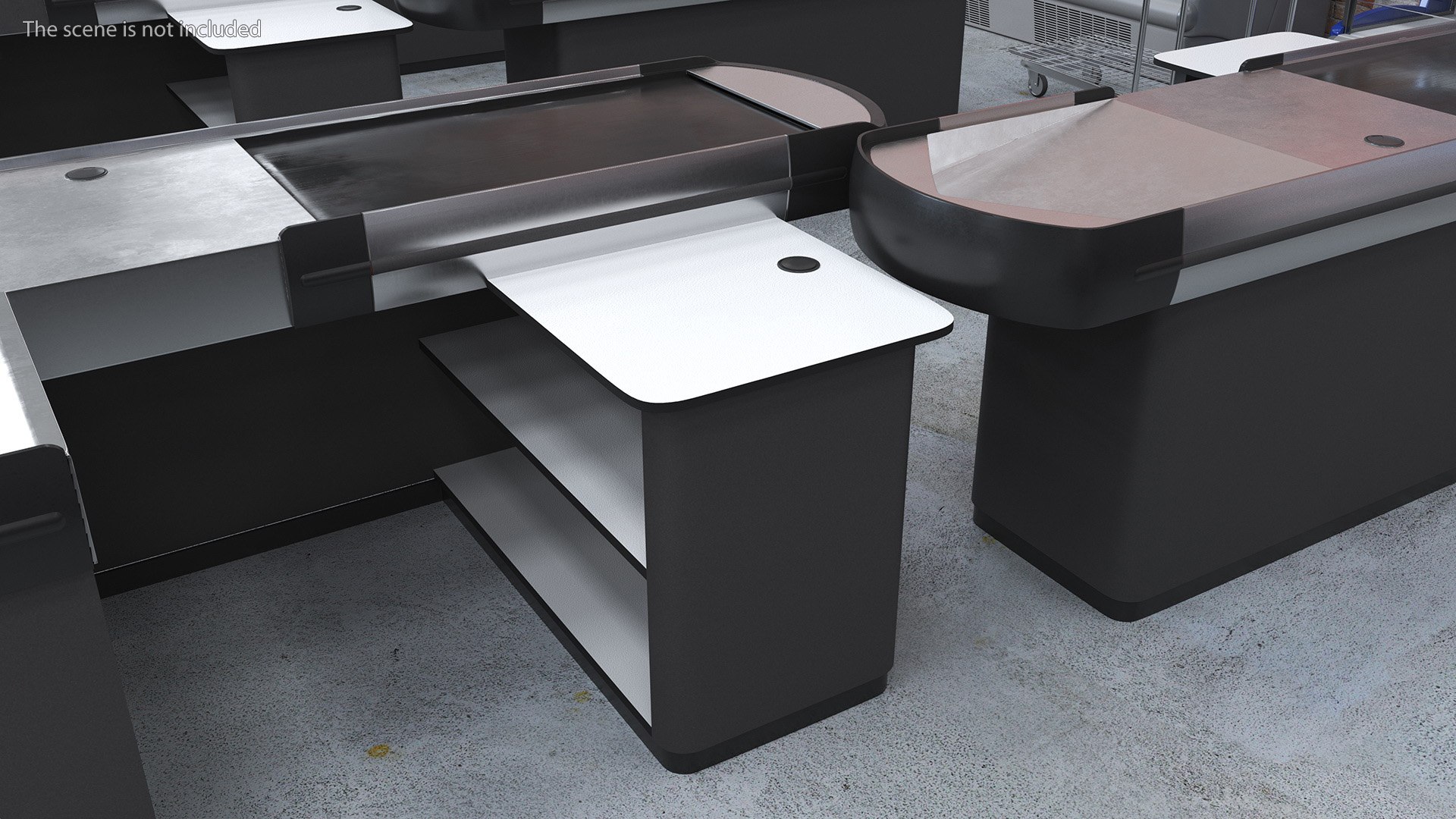 Retail Checkout Counters Set Grey 3D model - TurboSquid 2178334