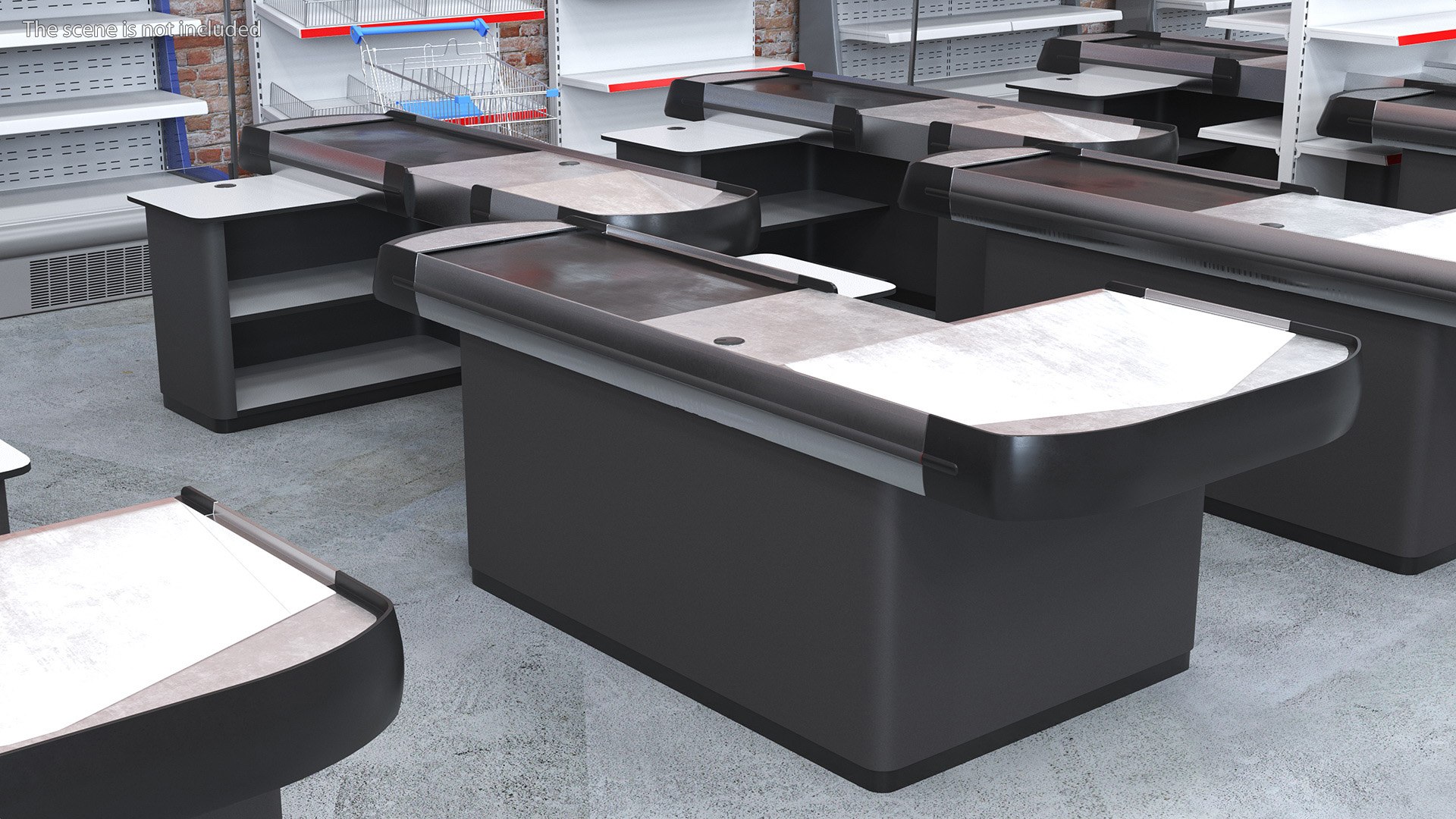 Retail Checkout Counters Set Grey 3D model - TurboSquid 2178334