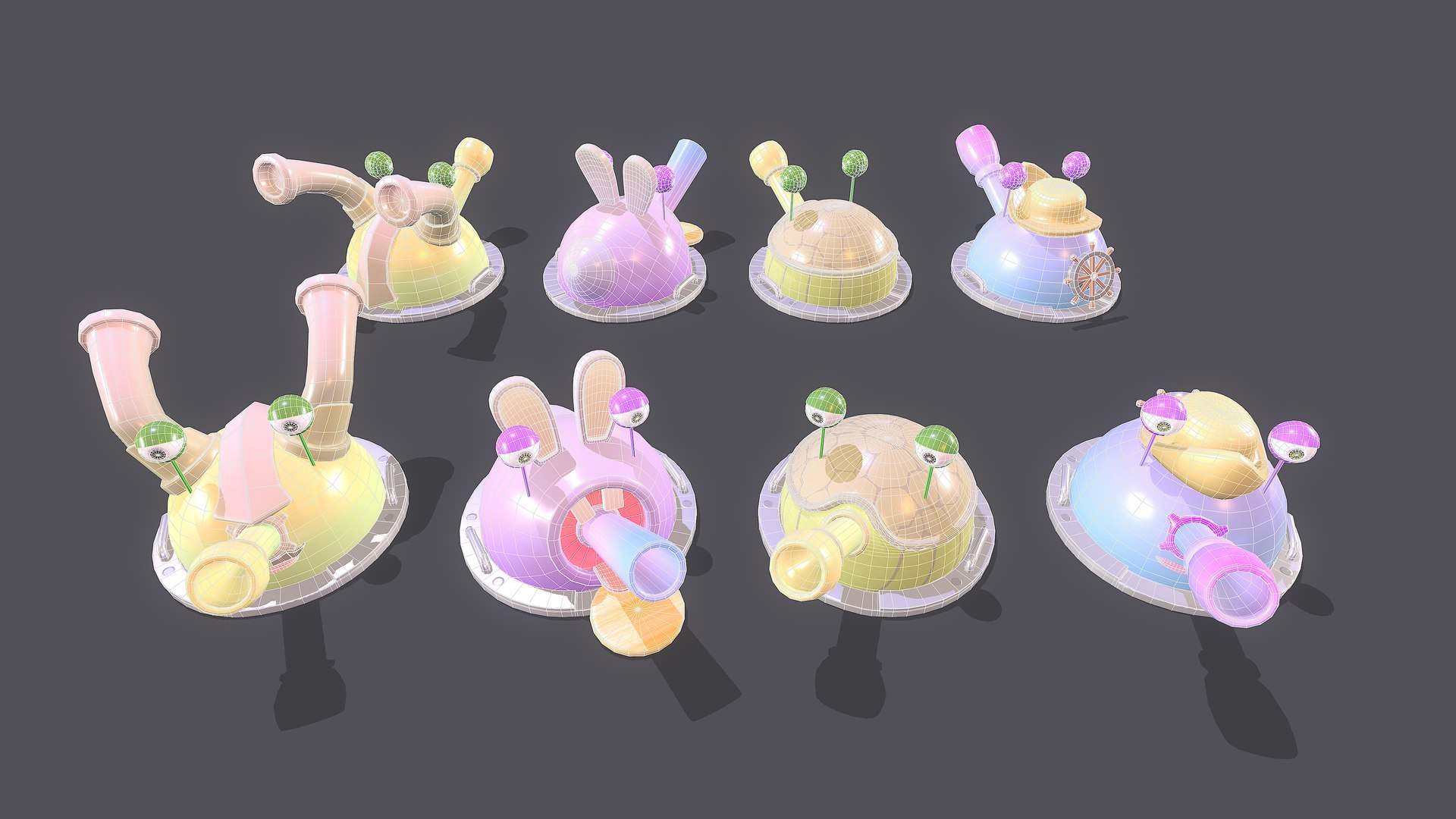 3D Cartoon Cannon Mega Pack model - TurboSquid 1956572