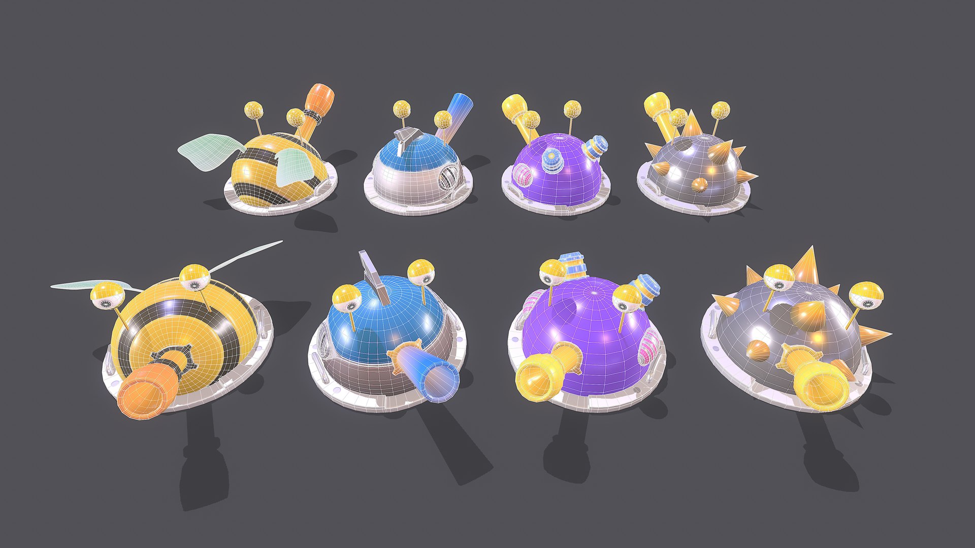 3D Cartoon Cannon Mega Pack model - TurboSquid 1956572