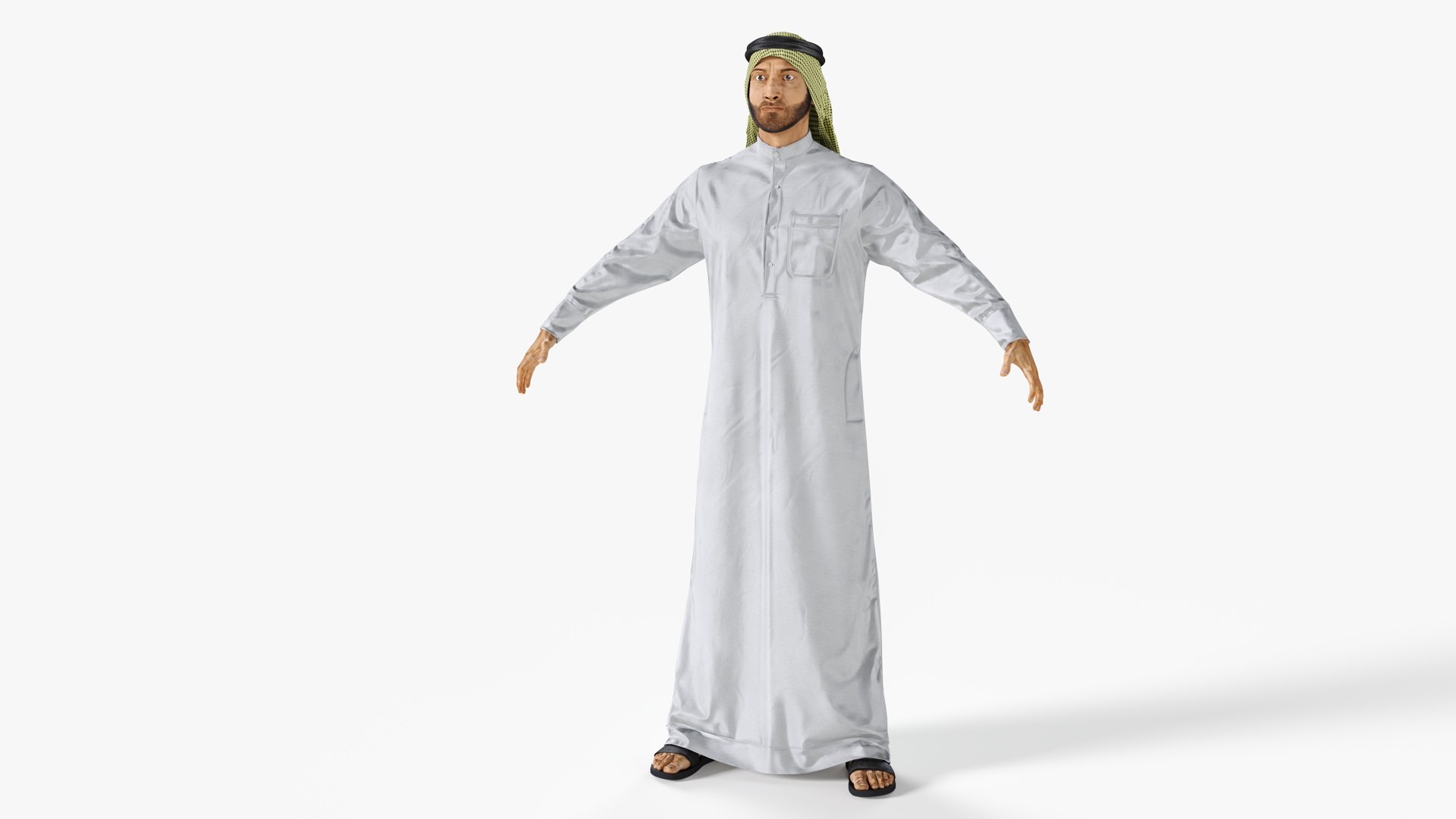 Arab Man with Traditional Arabic Hat model - TurboSquid 1966528