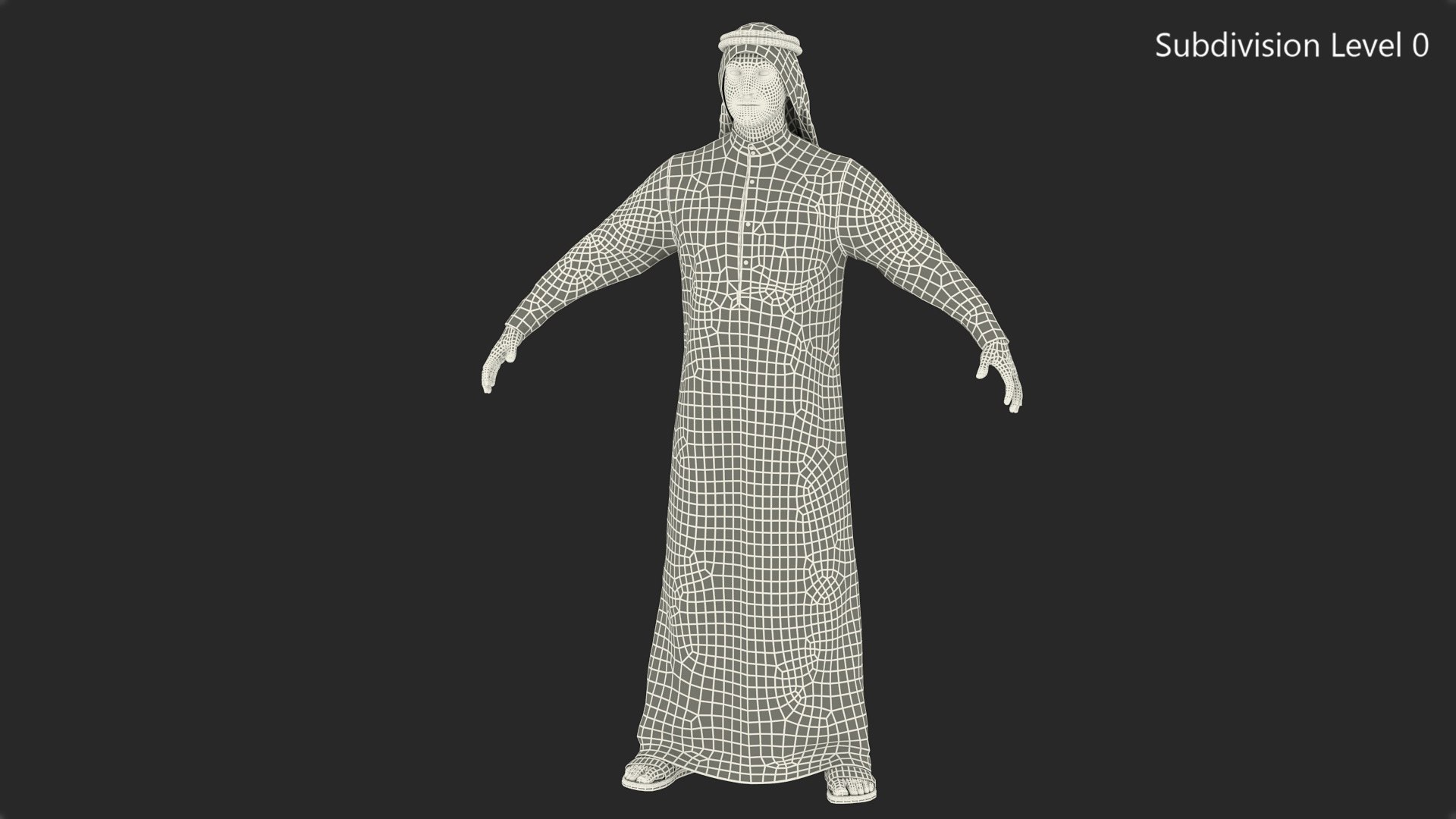 Arab Man with Traditional Arabic Hat model - TurboSquid 1966528