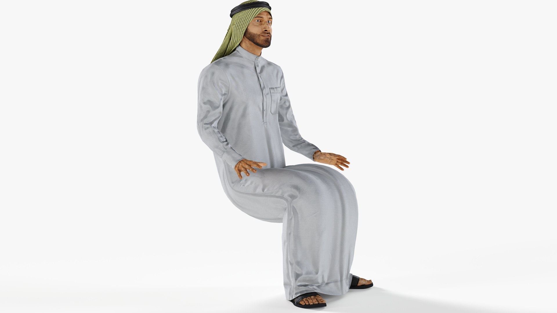Arab Man With Traditional Arabic Hat Model - TurboSquid 1966528