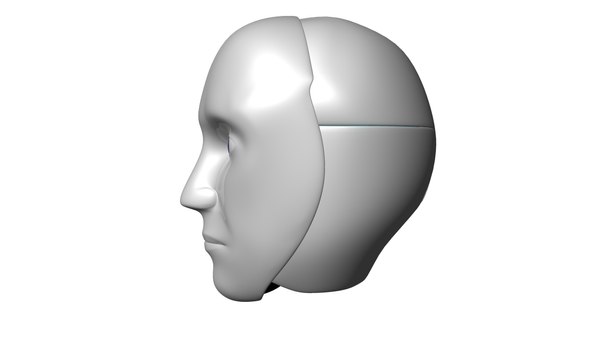 free robot head rig 3d model